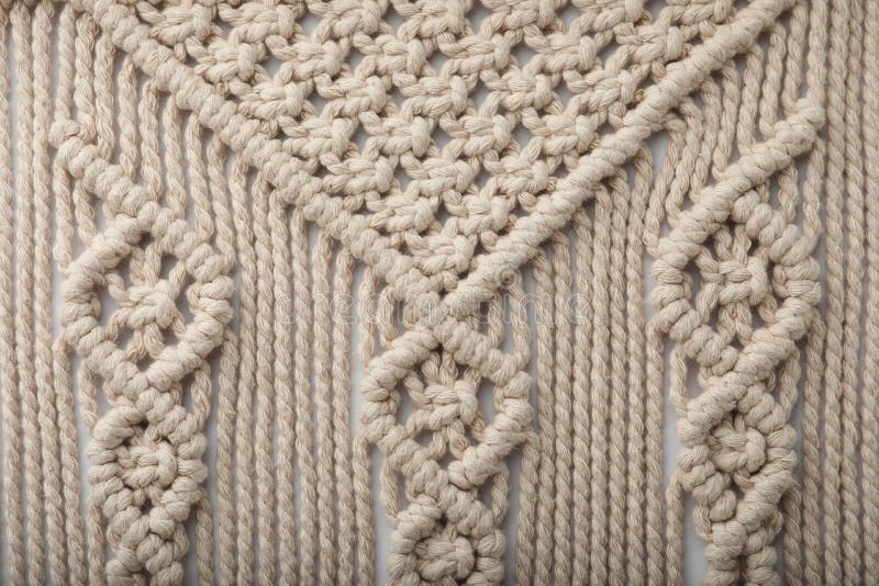 Texture of Beautiful Macrame As Background, Top View. Decorative ...