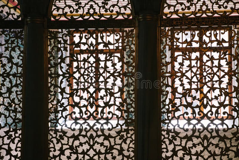 Texture Silhouette Patterned Screens in the Mosque. Istanbul, Turkey ...