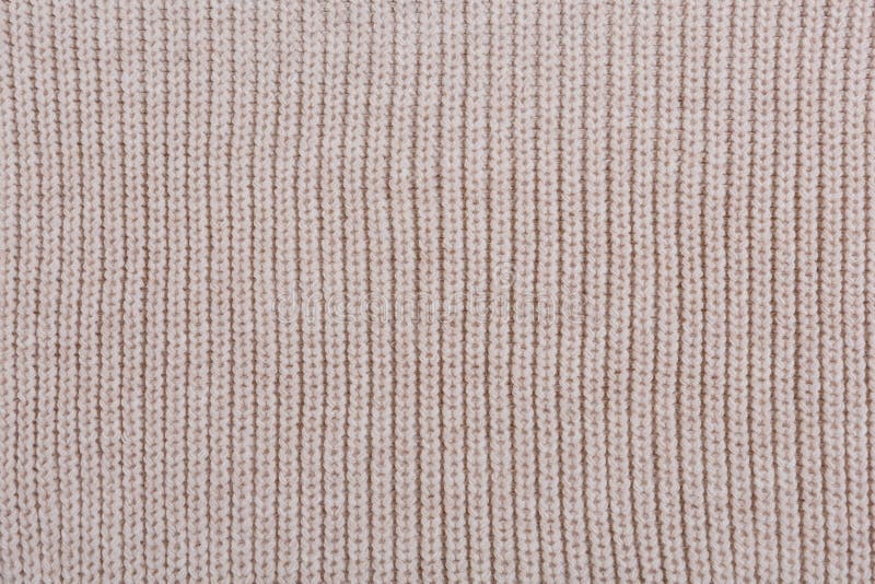 Texture of Beige Knitted Woolen Fabric, Close-up Stock Image - Image of ...
