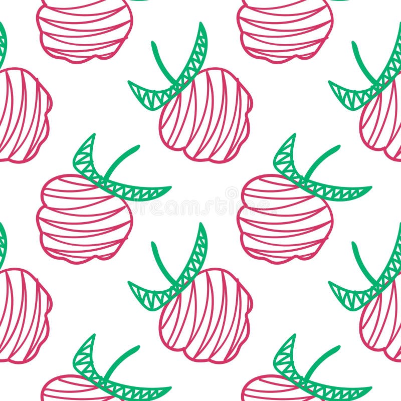 Texture, Berry Pattern, Line Art Style, Vector Stock Vector ...