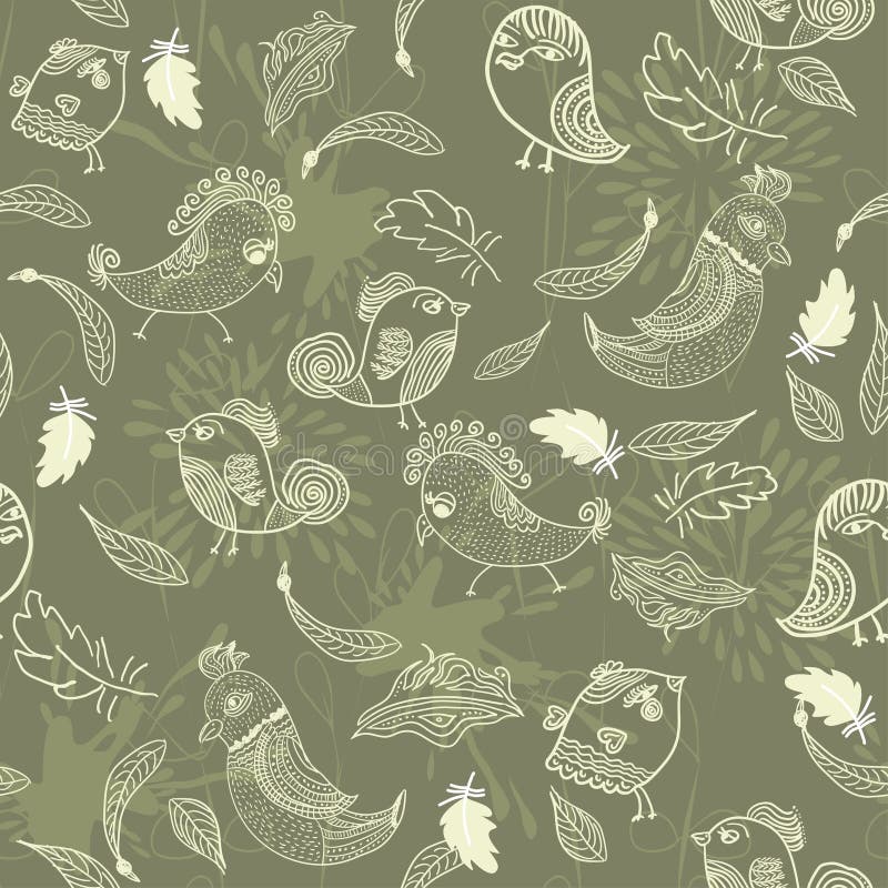 Texture with Birds in Vector Stock Vector - Illustration of elegant ...
