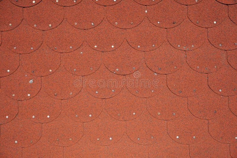 Texture of Bituminous Shingle Roof Surface. Repetition Pattern of Red ...