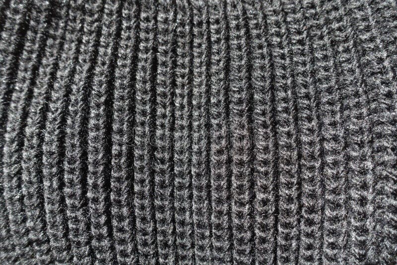 Texture of Black Acrylic Rib Knit Fabric Stock Image - Image of warm ...