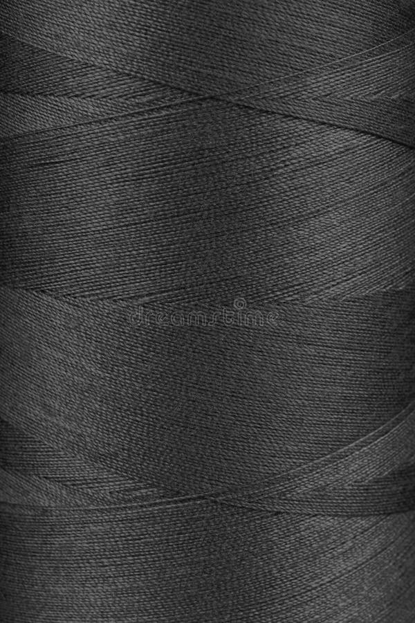 Texture of Black Color Threads in Spool Close Up, Macro Stock Photo ...