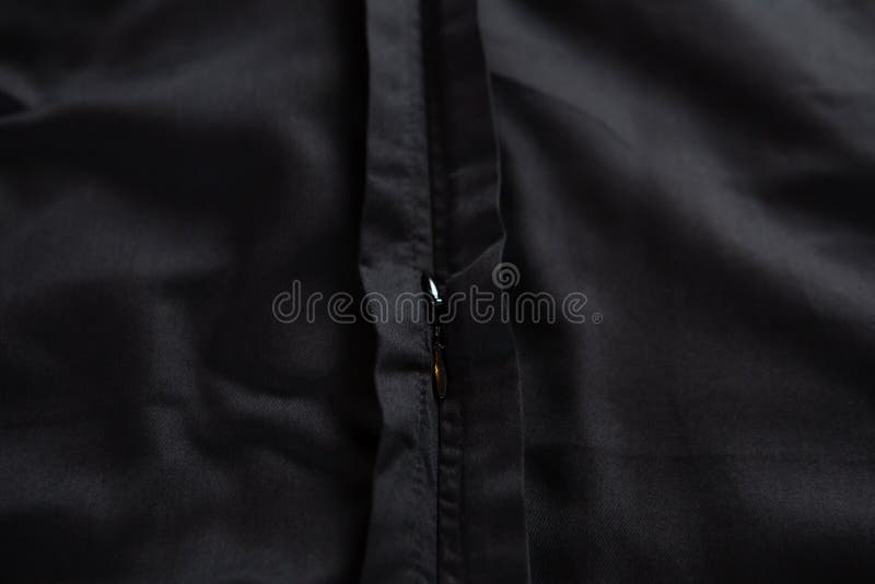 Texture of Black Crumpled Cotton Fabric with Zipper Stock Image - Image ...