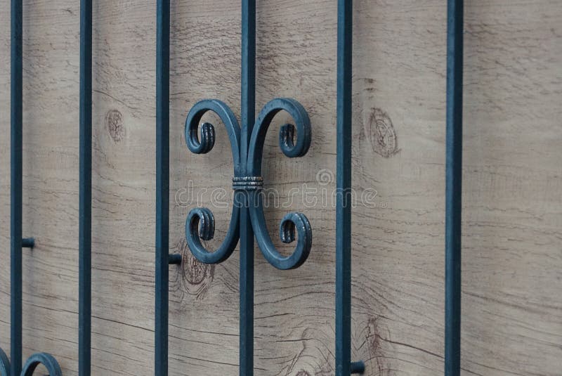 Texture of Black Iron Rods with a Forged Pattern Stock Photo - Image of ...