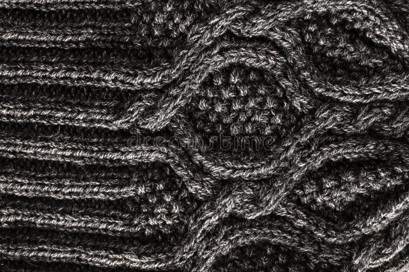 The Texture of the Black Knit Fabric. Stock Photo - Image of gray ...