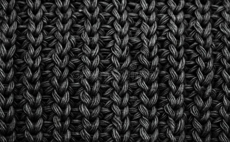 Texture of a Black Knitted Sweater Closeup. Dark Knitted Wool Material ...