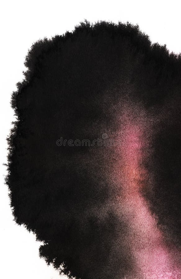 Texture of Black and Pink Ink Spots on White Paper. Hand Drawn Stock ...