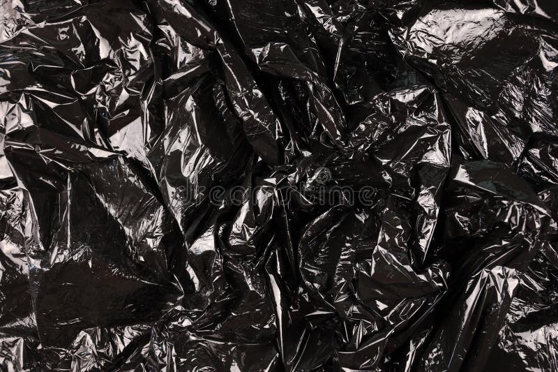 Texture of Black Plastic Garbage Disposable Bag Stock Photo - Image of ...