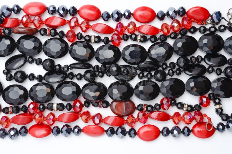 Texture Black and Red Beads Stock Image - Image of necklace, heap ...