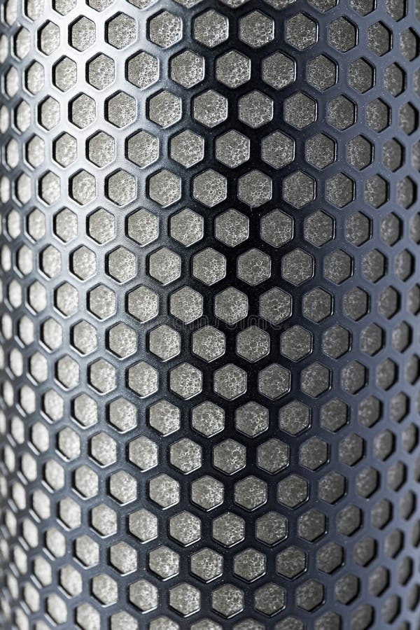 Texture of Black Studio Microphone Stock Image - Image of closeup ...
