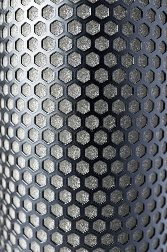 Texture of Black Studio Microphone Stock Image - Image of closeup ...
