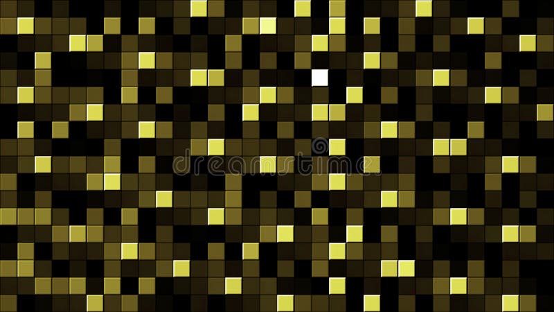 Texture of Blinking Pixels. Motion. Golden Rows of Small Squares ...