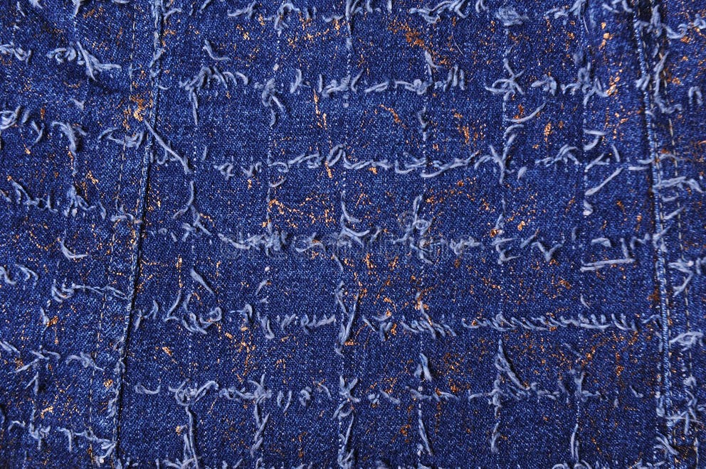 Texture of Blue Denim with Gold Threads Stock Image - Image of gold ...