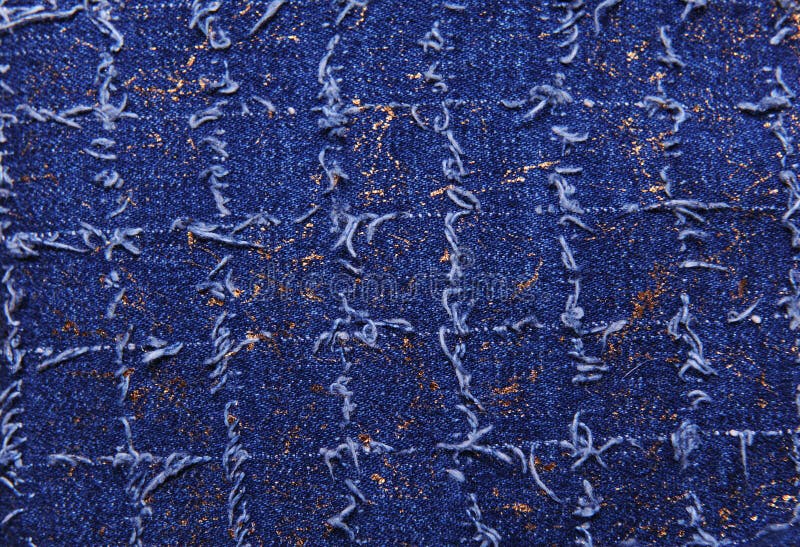 Texture of Blue Denim with Gold Threads Stock Photo - Image of gold ...