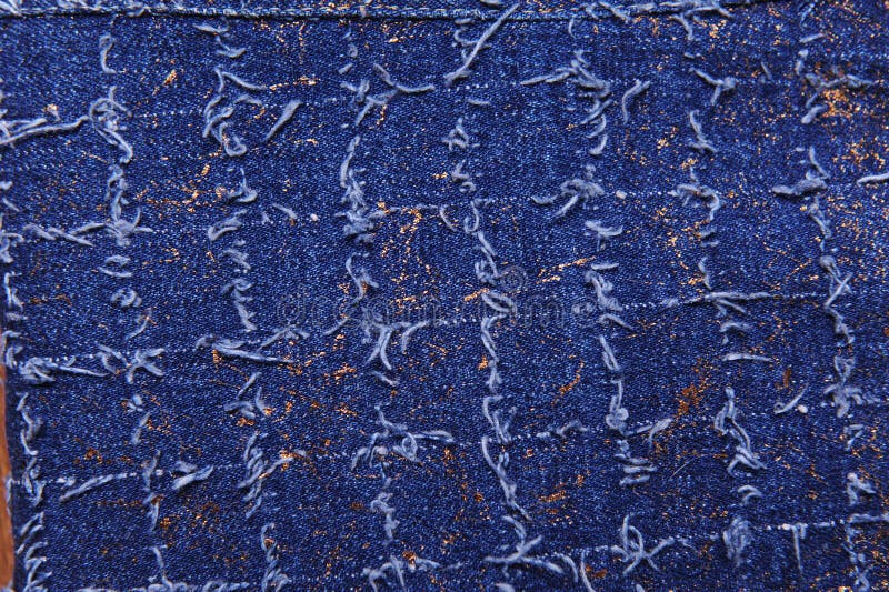 Texture of Blue Denim with Gold Threads Stock Photo - Image of aged ...