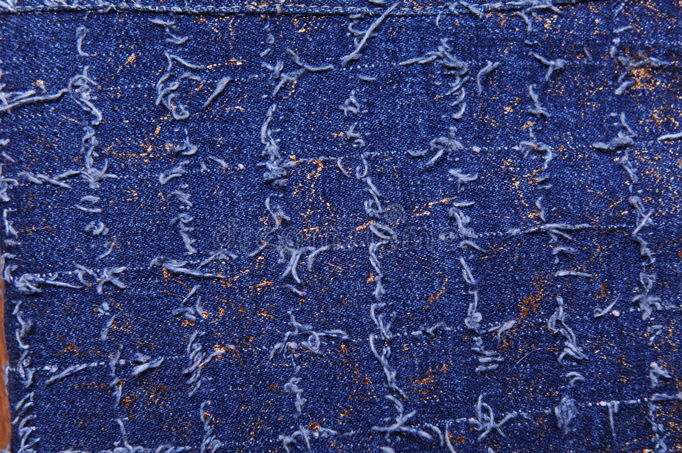 Texture of Blue Denim with Gold Threads Stock Photo - Image of aged ...