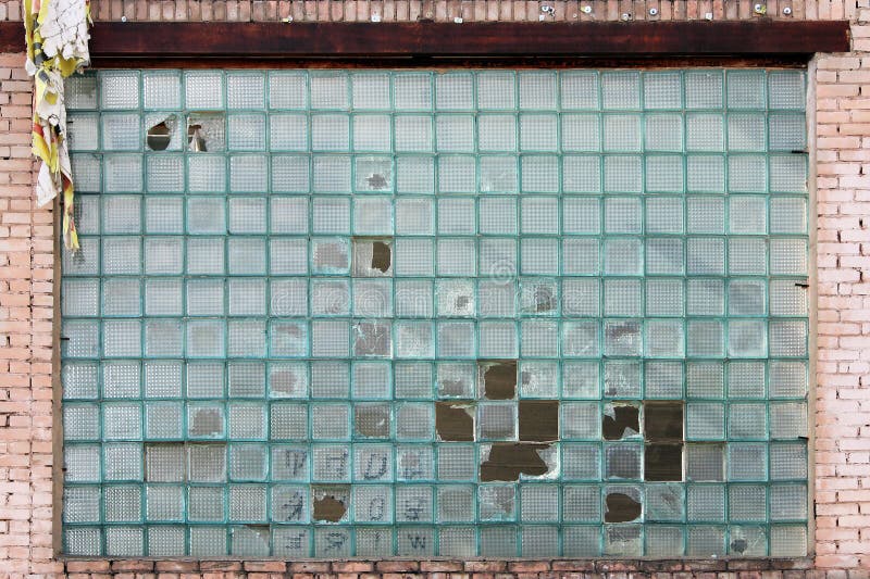 Texture of Blue Glass Bricks with Broken Elements. Stock Photo - Image ...