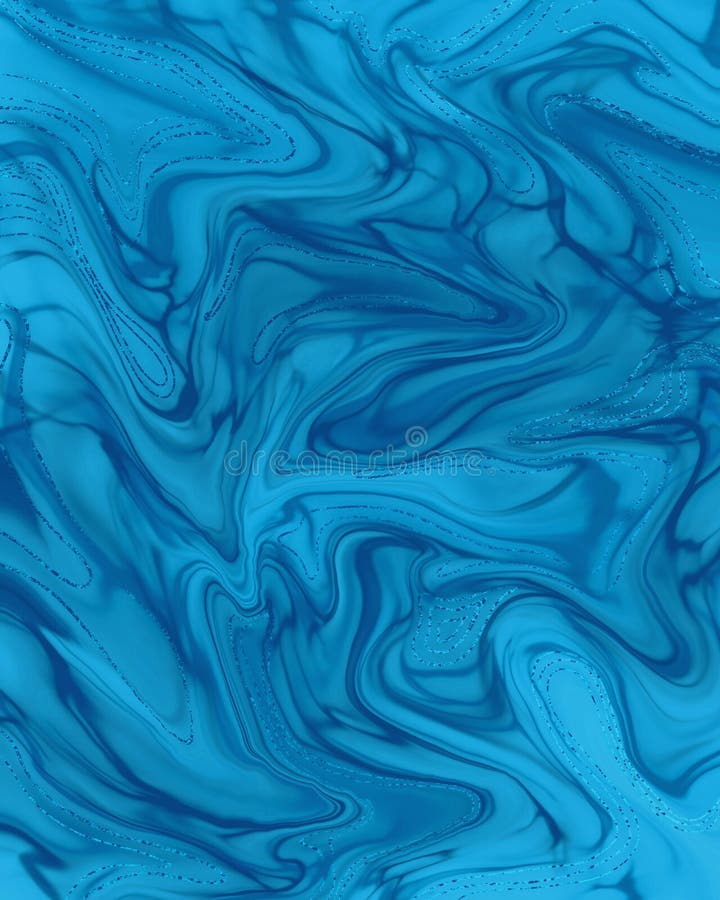 The Texture of Blue Liquid Marble. Blue Shiny Pattern with Natural ...