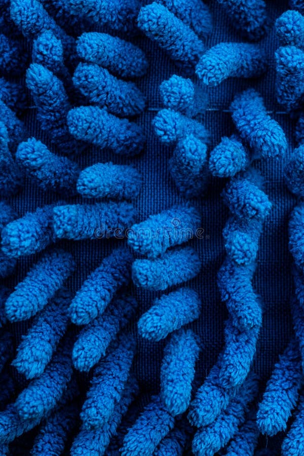 Texture of Blue Material Mop Stock Image - Image of brush, background ...