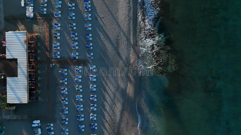 The Texture of the Blue Sea at Dawn Aerial View 4 K Stock Footage ...