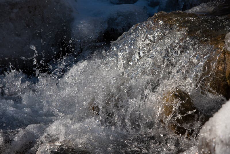 Texture of Boiling Water, Waterfall, Mountain River, Stock Image ...