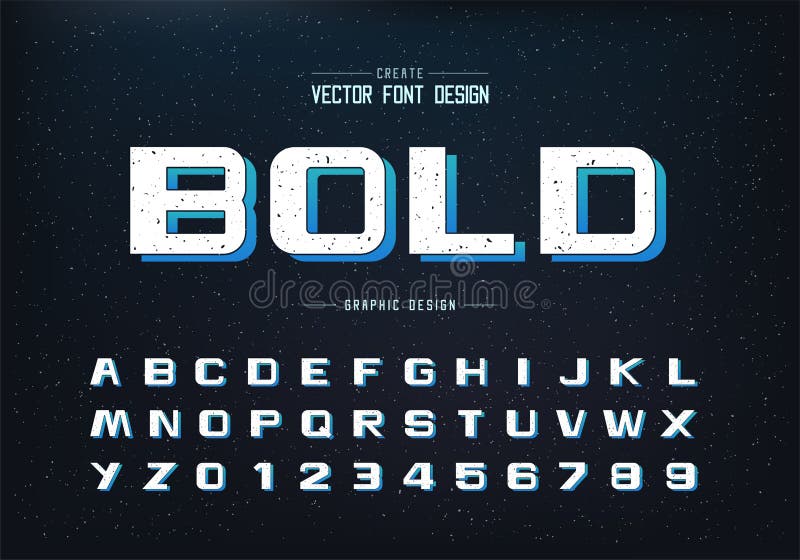 Texture Bold Font and Alphabet Vector, Design Typeface Letter and ...