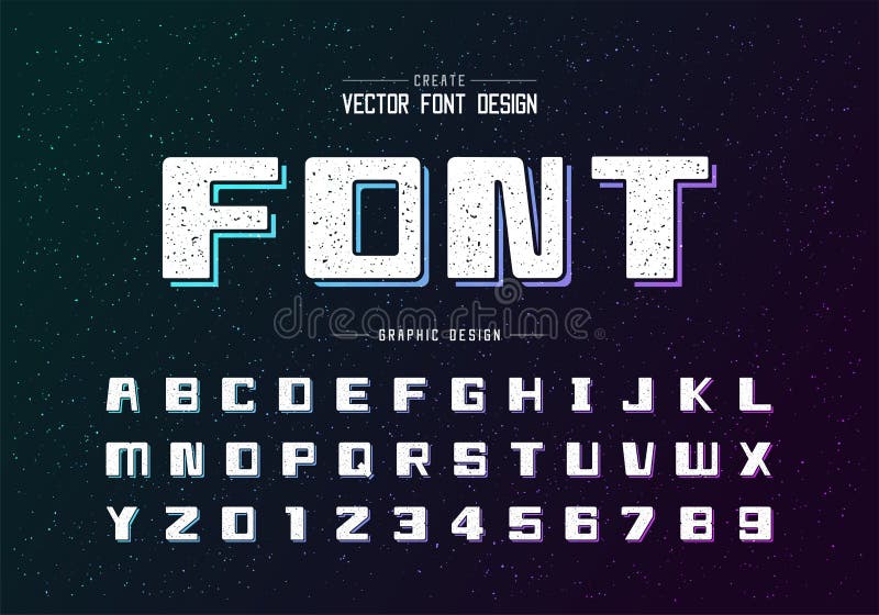 Texture Bold Font and Grunge Round Alphabet , Rough Design Typeface ...