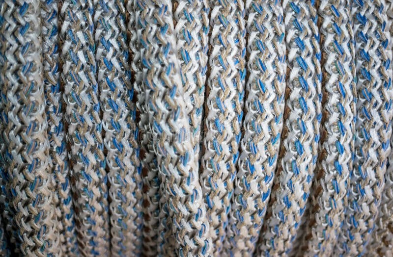 Texture Braided Rope White and Blue Colors. Background Stock Image ...