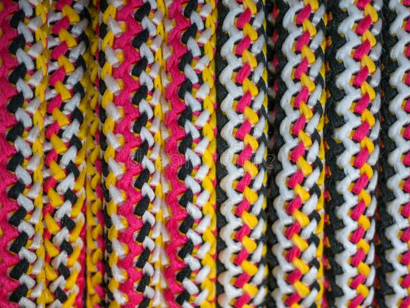 Texture Braided Rope White, Yellow, and Red Colors. Background Stock ...