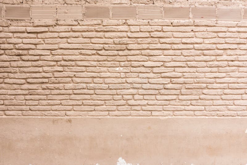 Texture Brick Wall of Beige Color Stock Photo - Image of aged, color ...