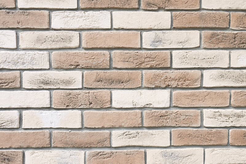 Texture of Brick Wall Close Up, Beige Bricks Background. Bricklaying ...
