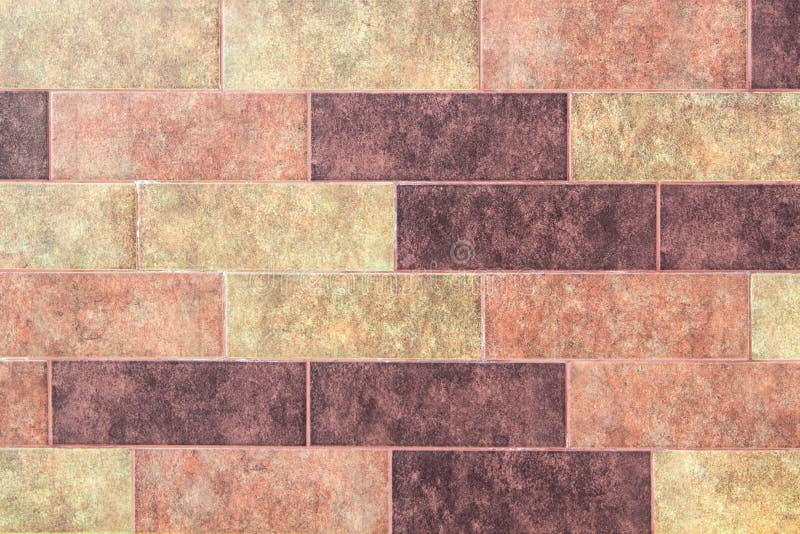 The Texture of a Brick Wall of Decorative Multicolored Rectangular ...