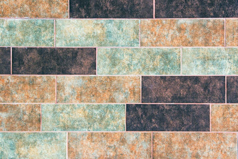 The Texture of a Brick Wall of Decorative Multicolored Rectangular ...