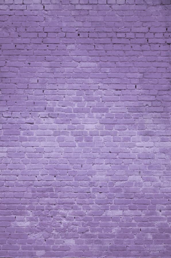 The Texture of the Brick Wall of Many Rows of Bricks Painted in Violet ...