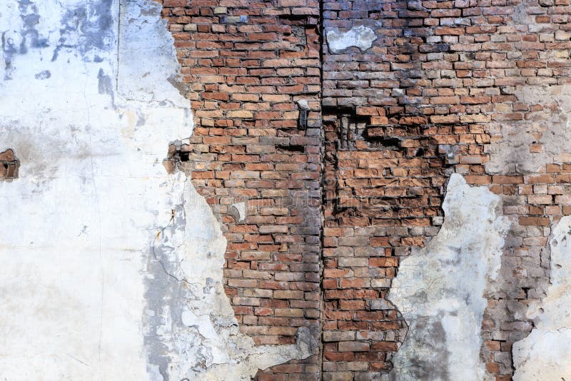 Texture of a Brick Wall with Old Plaster. Rustic Style. Old Background ...