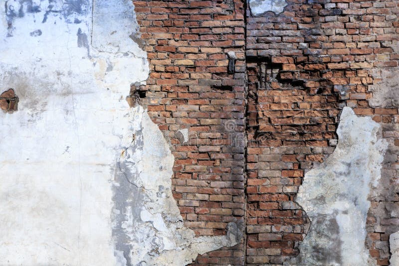 Texture of a Brick Wall with Old Plaster. Rustic Style. Old Background ...