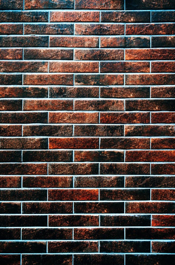 Texture of a Brick Wall, Vertical Shot of Modern Glossy Brickwork ...