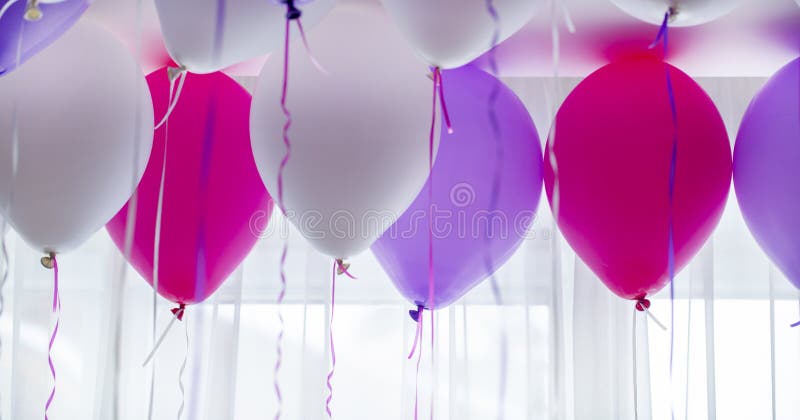 Texture of Bright Balloons in Blur. Partial Focus Stock Image - Image ...