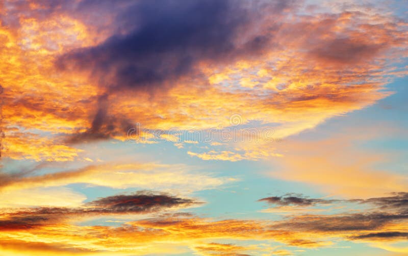 Texture Of Bright Evening Sky During Sunset Stock Photo - Image of ...