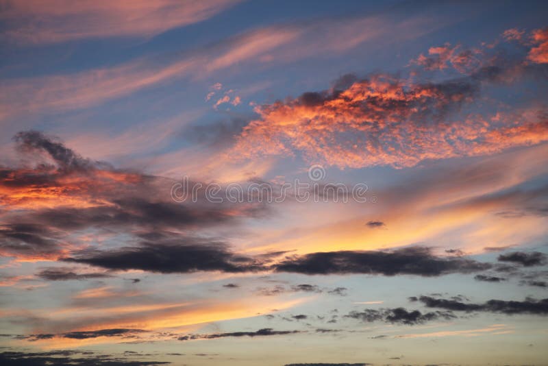 Texture of Bright Evening Sky during Sunset Stock Photo - Image of ...