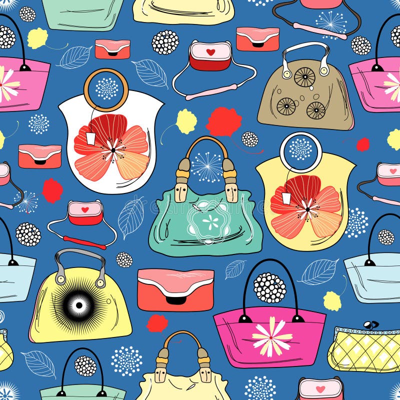Texture of bright handbags stock vector. Illustration of design - 25436565