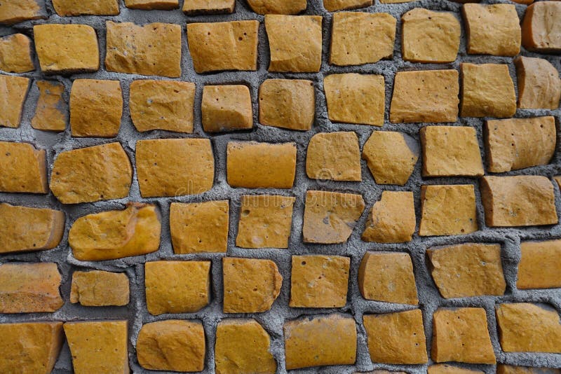 Texture of Orange Mosaic Wall Front View Stock Photo - Image of crazy ...