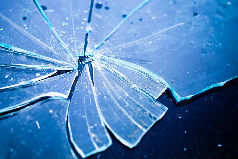 Texture of Broken Glass in Blue Light Stock Image - Image of effect ...