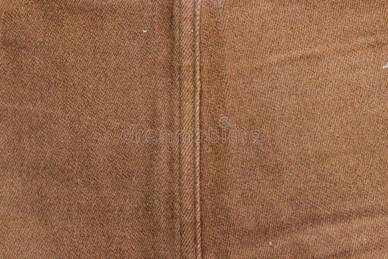 Texture of a Brown Denim Fabric with Decorative Topstitching. Two ...