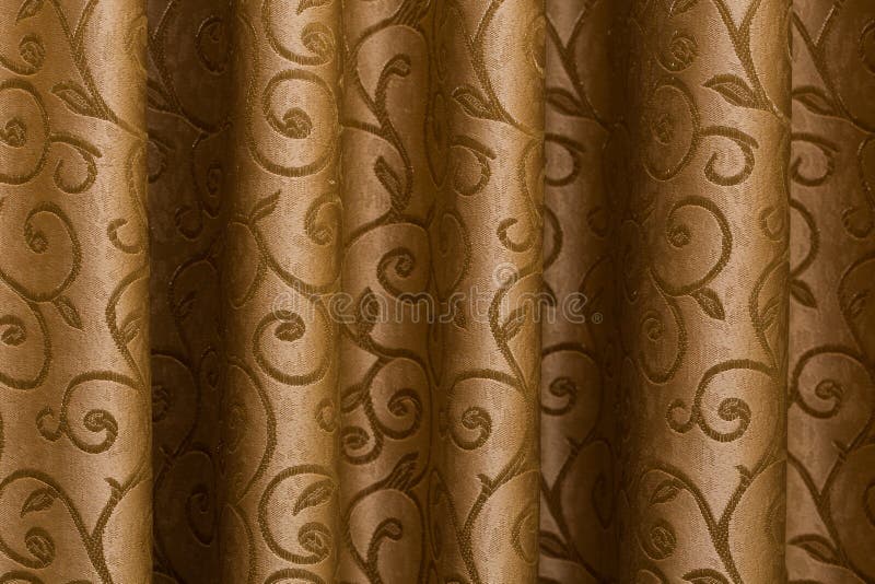 Brown fabric curtains stock photo. Image of curtain - 111067014