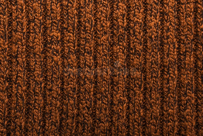 Texture of a Brown Knitted Sweater Closeup. Orange Knitted Wool ...