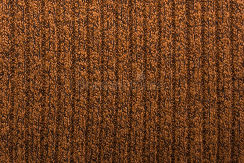 Texture Of A Brown Knitted Sweater Closeup. Orange Knitted Wool ...