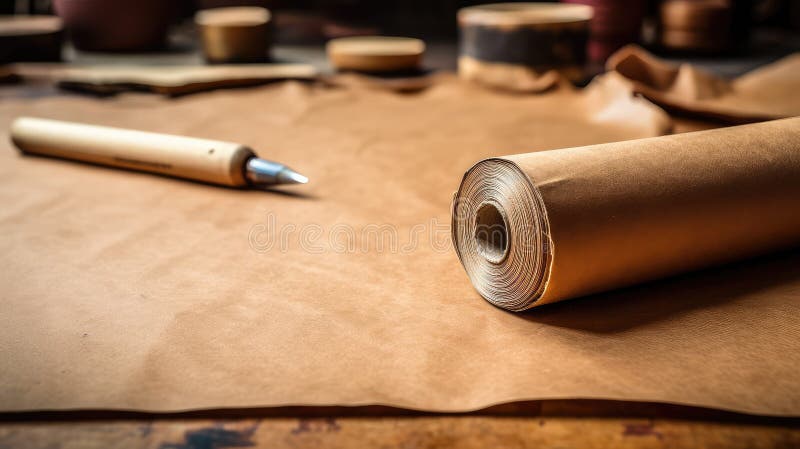 Texture brown paper roll stock illustration. Illustration of surface ...